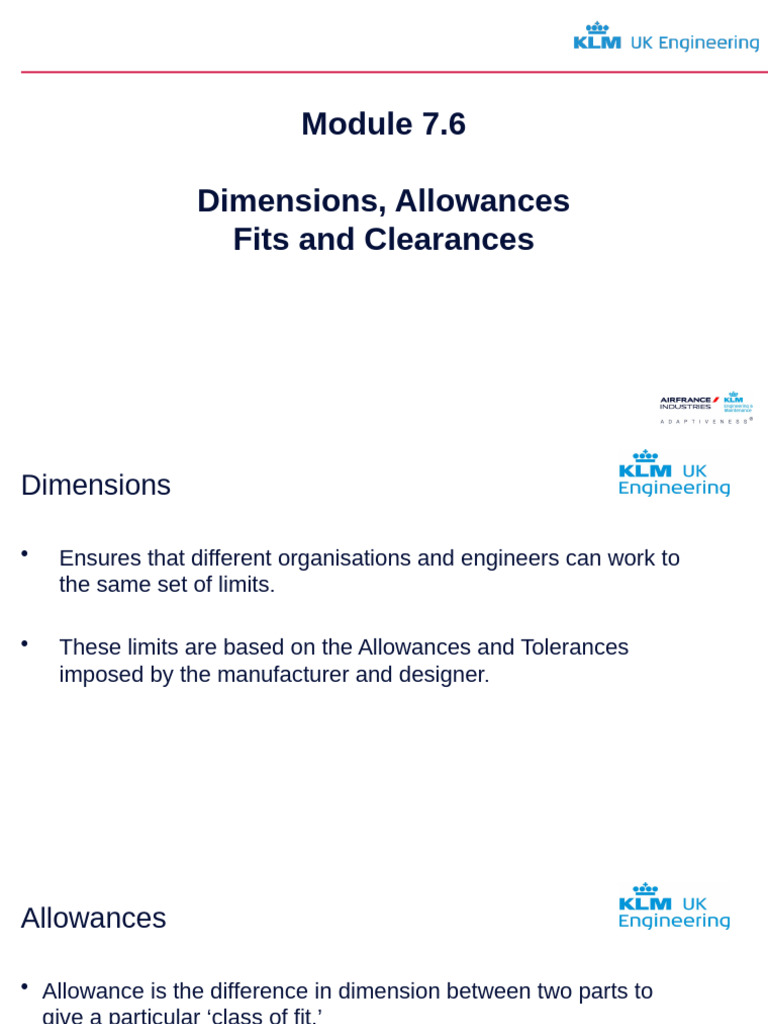 Mod 7.06 Dimensions Allowances Slideshow | PDF | Engineering Tolerance ...