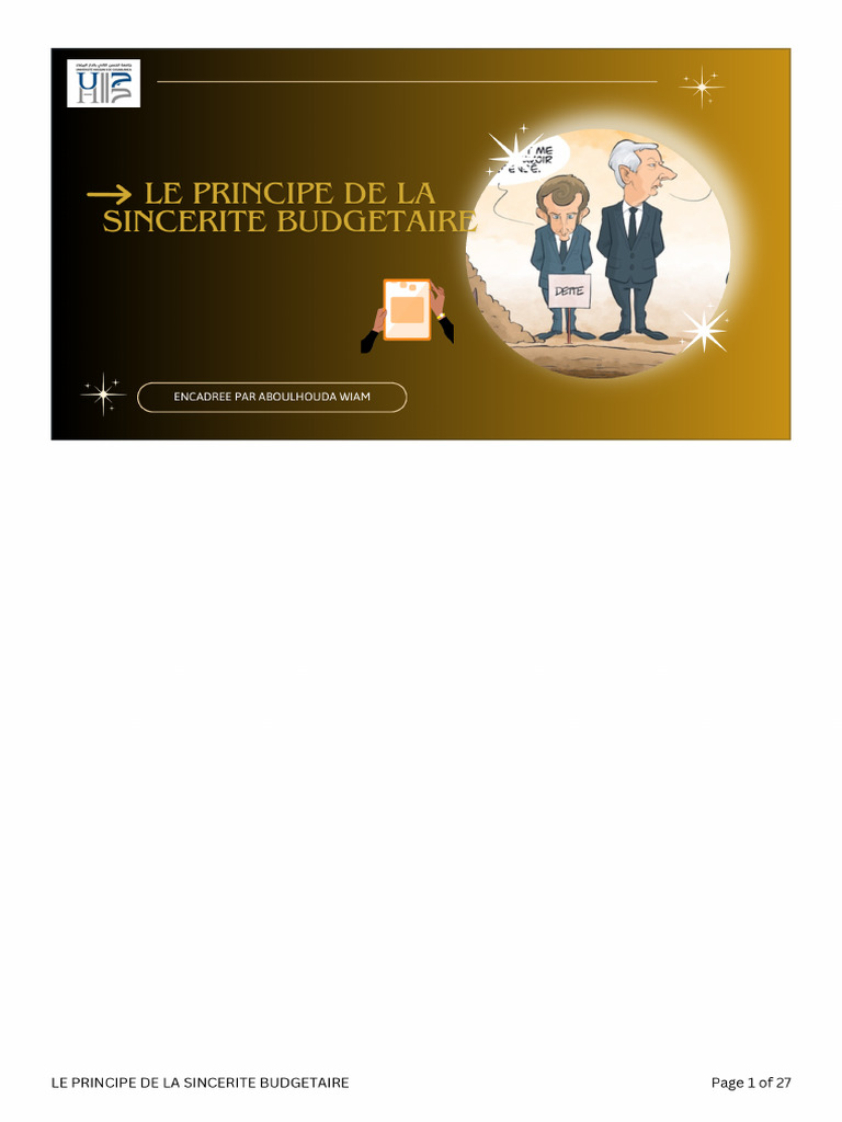 Le Principe de La Sincerite Budgetaire | PDF
