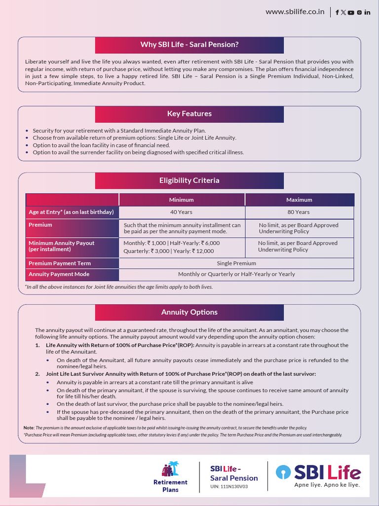 saral-pension | PDF | Life Annuity | Insurance