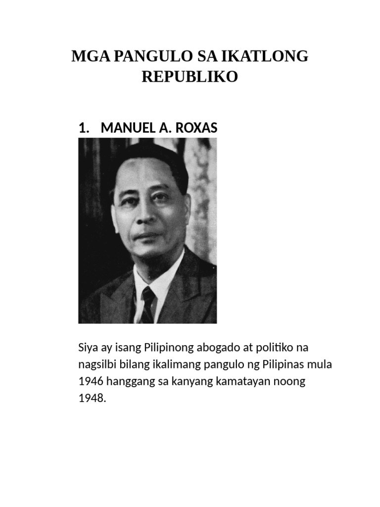 Mga Pangulo Sa Ikatlong Republiko | PDF