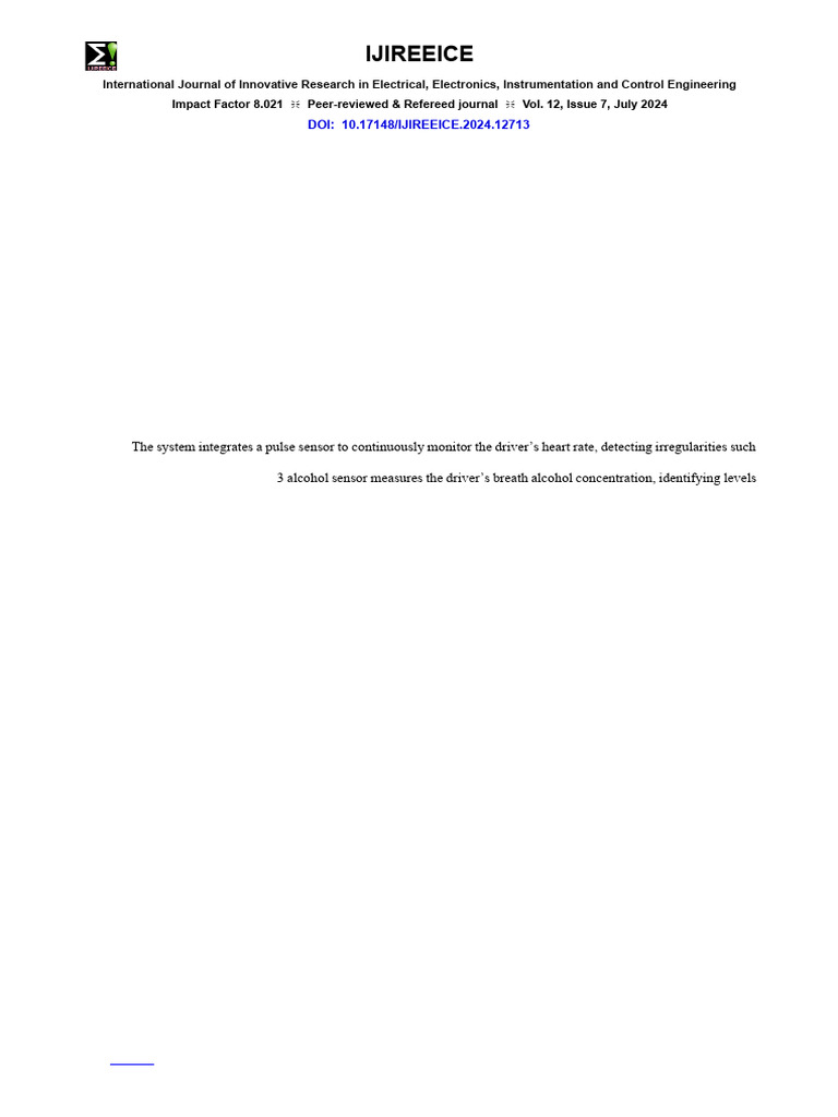 Heart Attack Alcohol Detection and Monitoring in S | PDF | Traffic ...