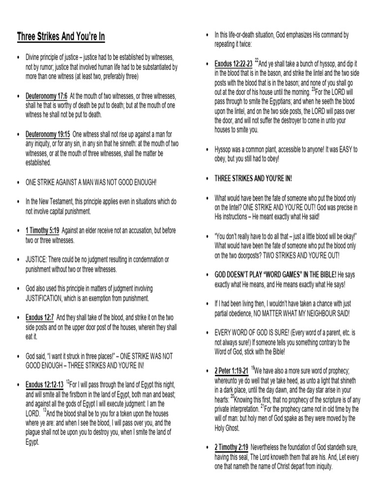 Three Strikes and Youre in | PDF | Baptism | Jesus
