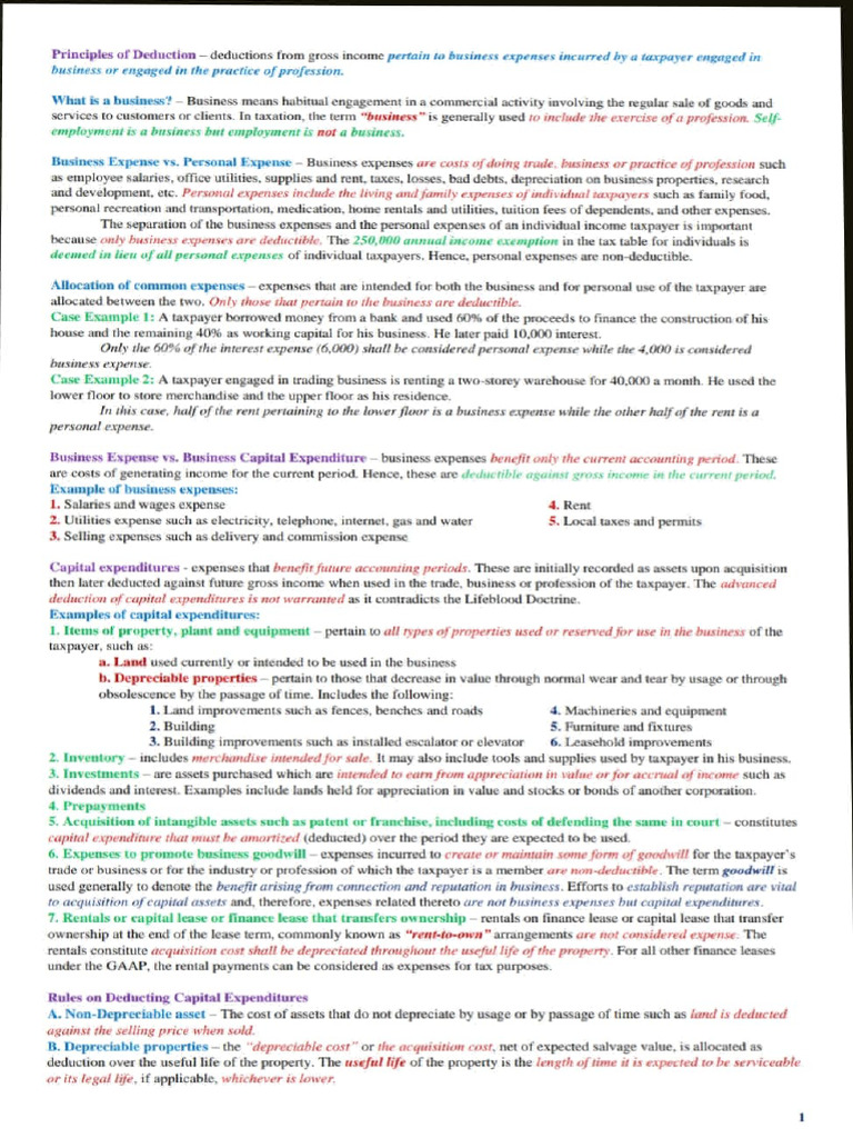 Principles of deduction | PDF | Expense | Tax Deduction