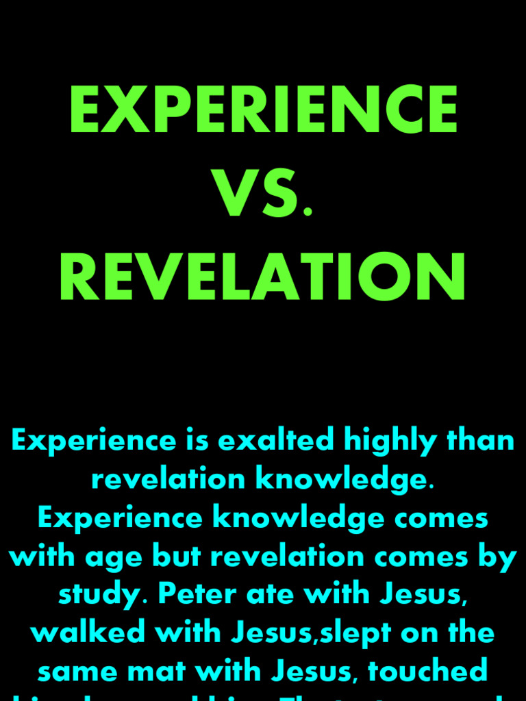EXPERIENCE VS REVELATION | PDF | Revelation | Paul The Apostle