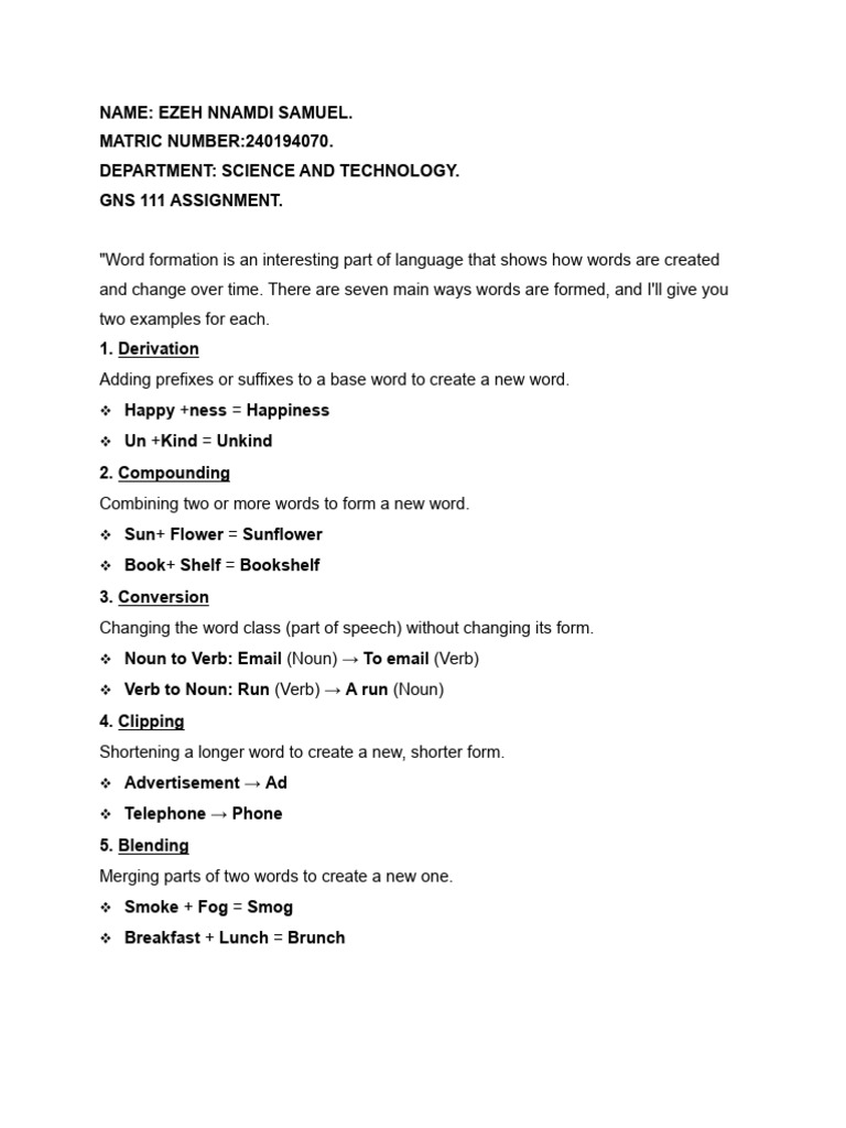 Gns 111 Assignment | PDF