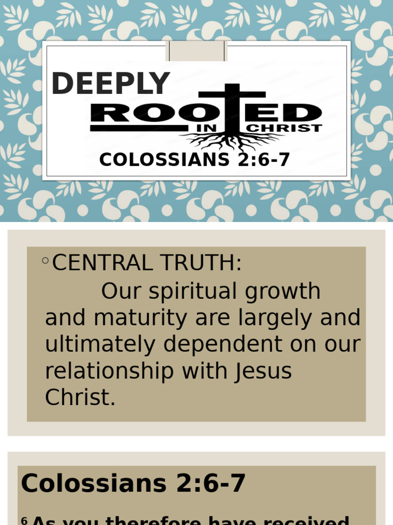 Deeply Rooted in Christ: A Guide | PDF | Root | Jesus