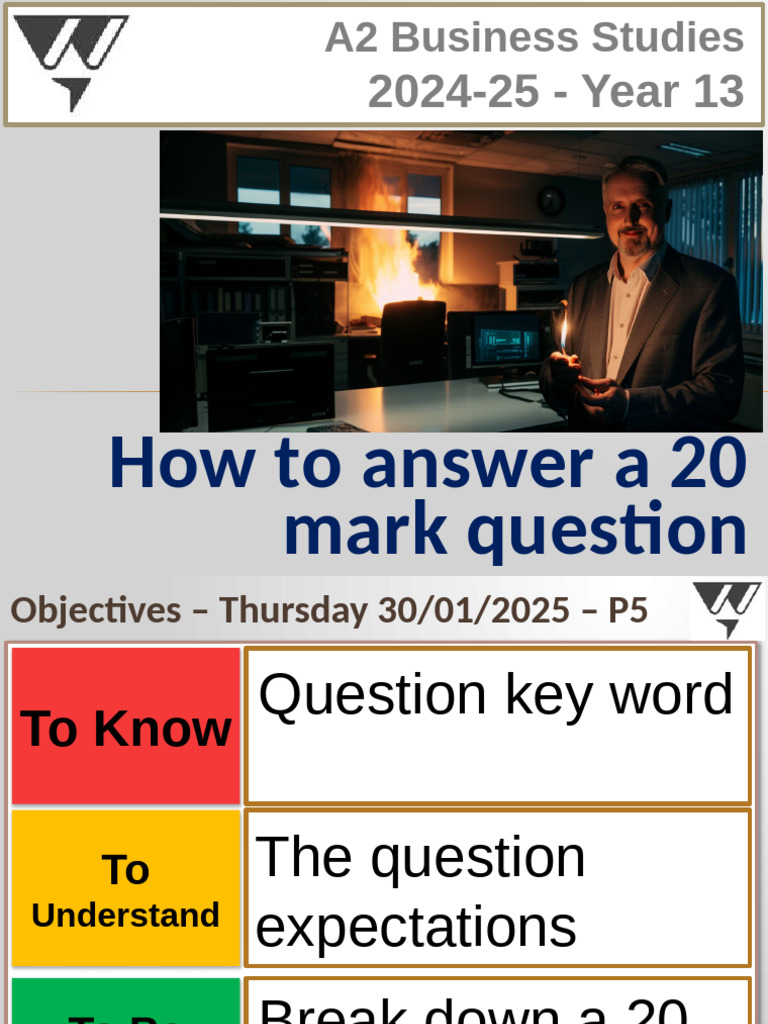 Business - Unit XX - How To Answer A 20 Mark Question | PDF | Risk | Forecasting