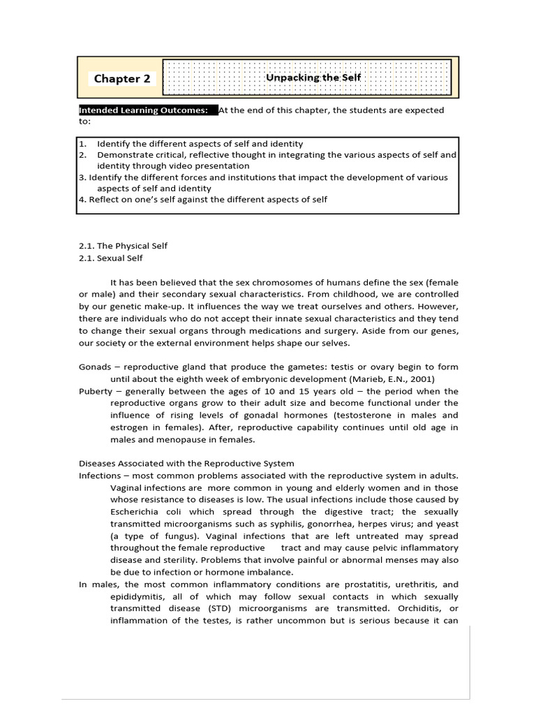 GE 1-Unpacking The Self (Physical Self and Sexual Self) | PDF | Menstrual Cycle | Sexually ...