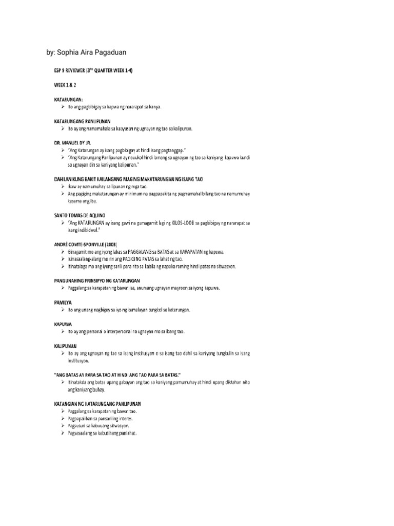 Grade 9-Esp-Q3-Reviewer | PDF