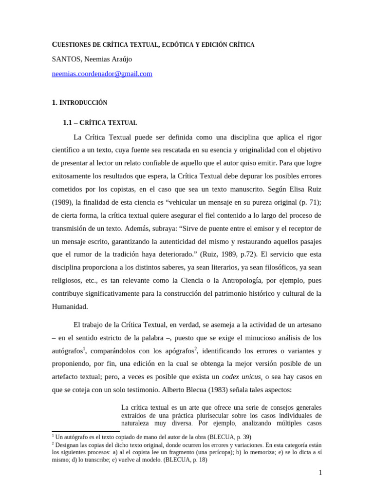 Cuestiones de Crítica Textual, Ecdótica y Edición Crítica | PDF ...