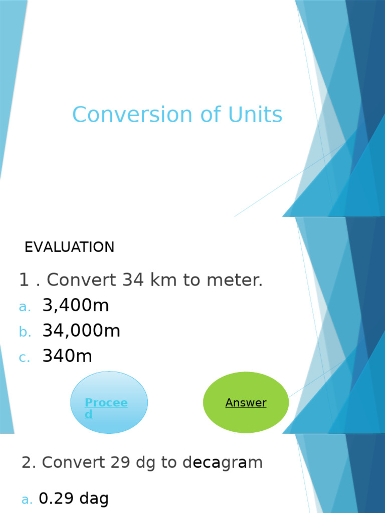 Conversation of Units Evaluation | PDF