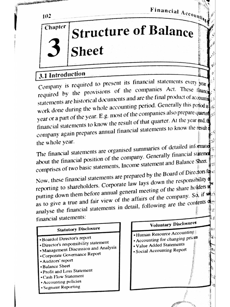 Balance Sheet Structure | PDF