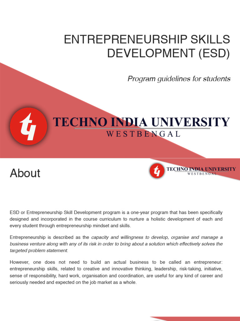 Understanding ESD: Program Overview | PDF | Entrepreneurship ...