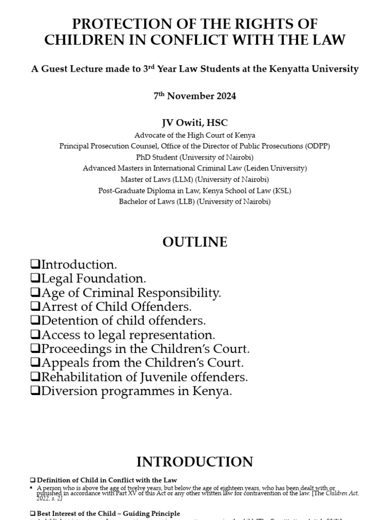 Rights of Children in Legal Conflicts | PDF | Legal Aid | Crimes