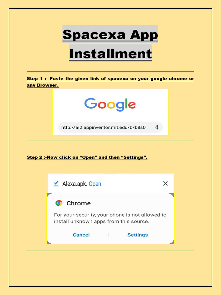 Spacexa App Instructions | PDF