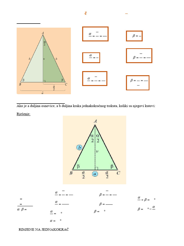 Primjene Na Jednakokracan Trokut 2020 | PDF