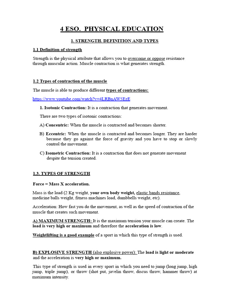 Strength Training Methods 4 Eso | PDF | Strength Training | Muscle ...