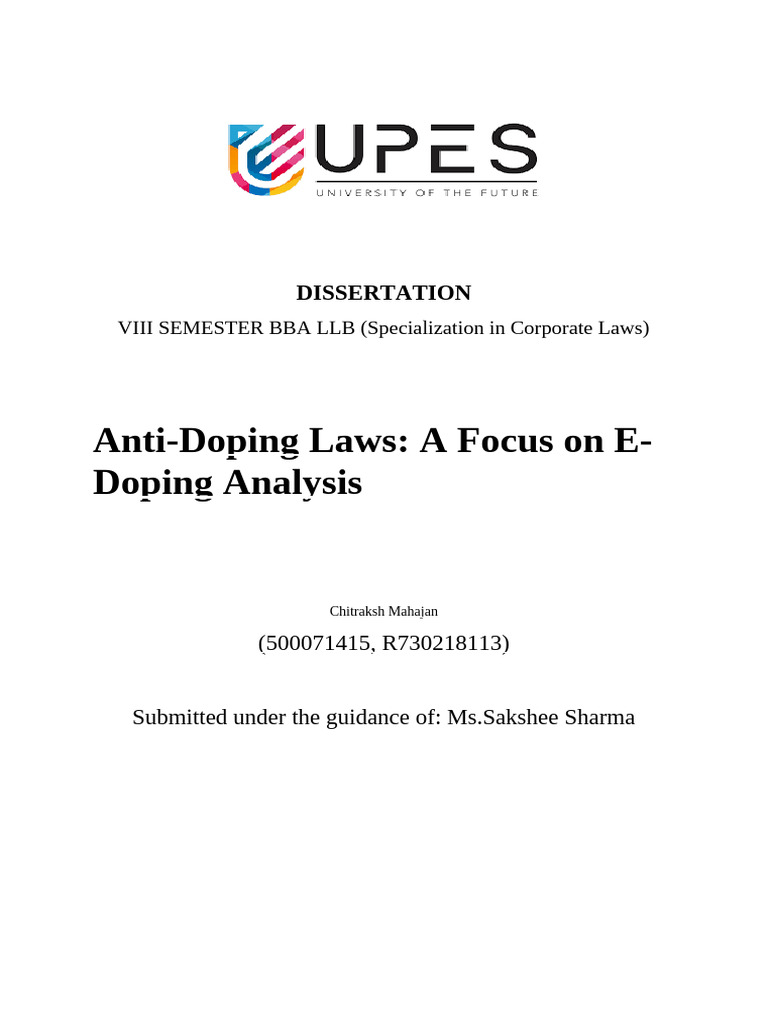 Anti-Doping Laws and eDoping Analysis | PDF | Doping In Sport | Olympic ...