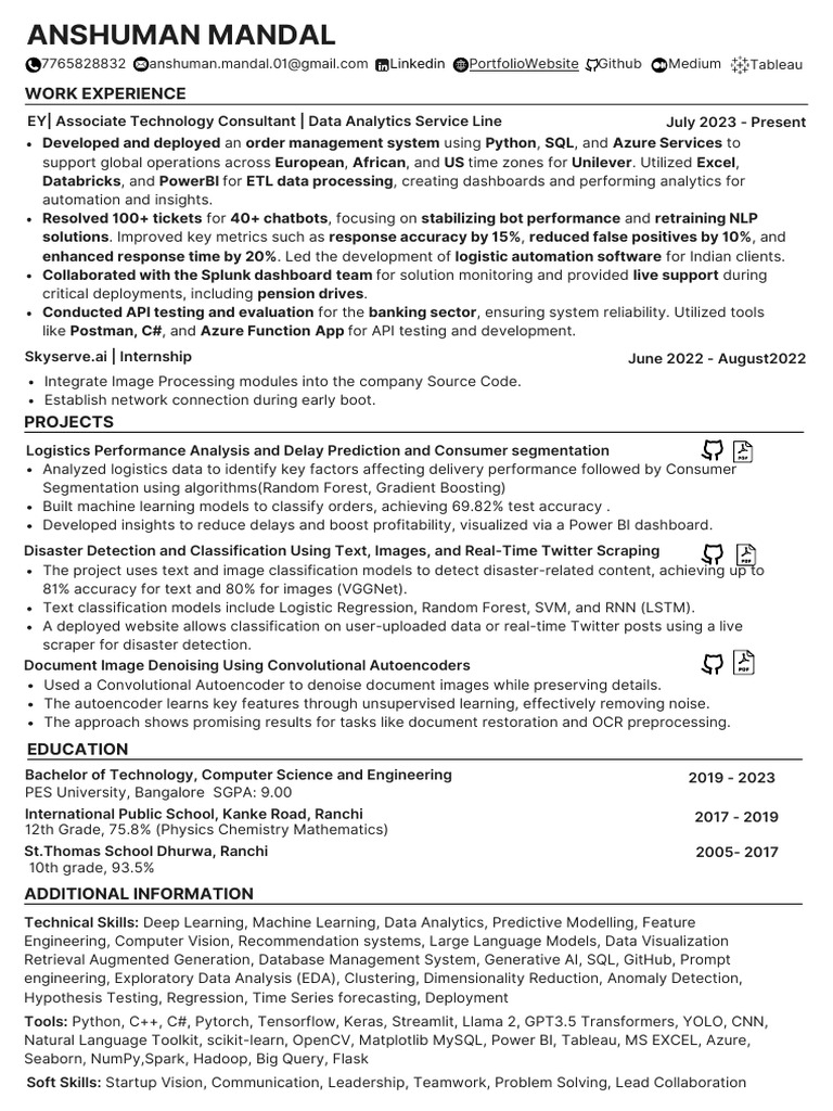 Anshuman.Mandal-profile | PDF | Machine Learning | Analytics