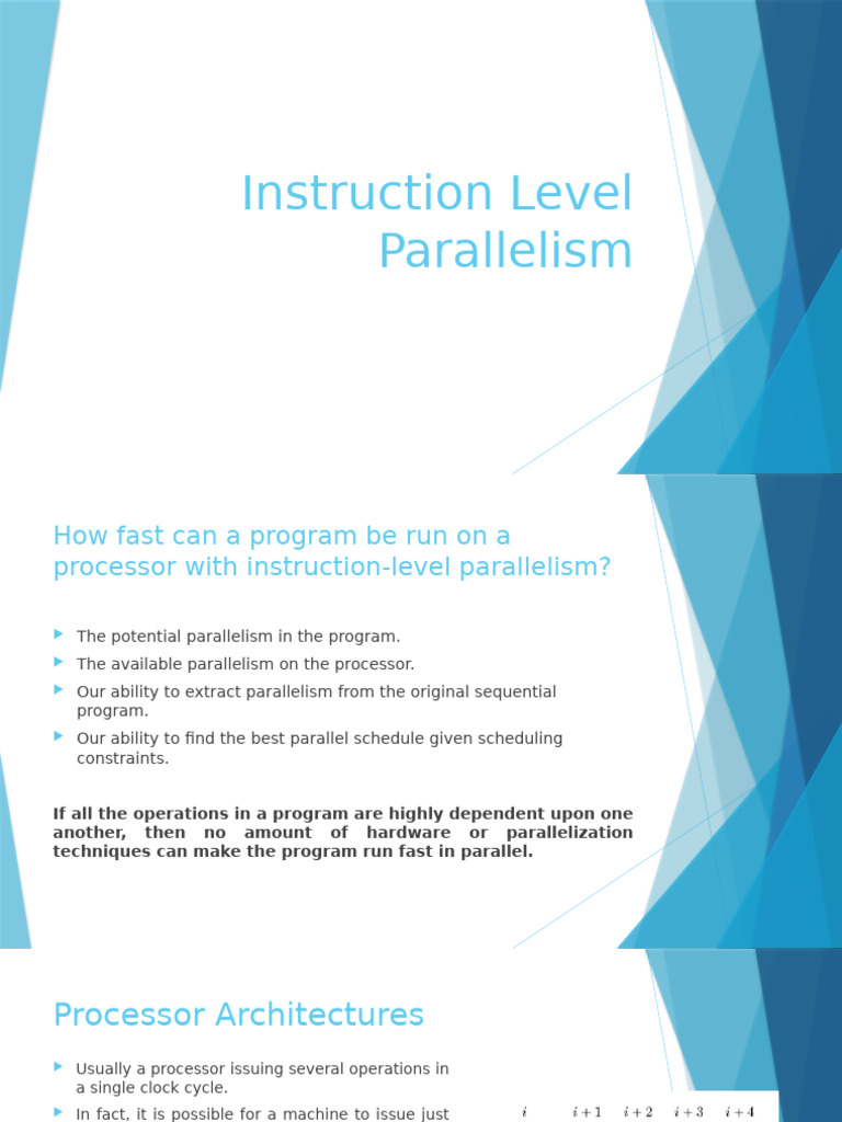 Instruction level Parallelism | PDF | Parallel Computing | Central Processing Unit