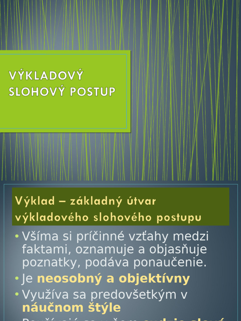 Výkladový Slohový Postup | PDF