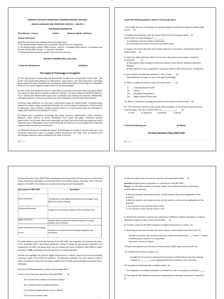 Pb1 x Eng 184(l.l) Qp(Set2) (8 Files Merged) | PDF | Envy | Sedentary Lifestyle
