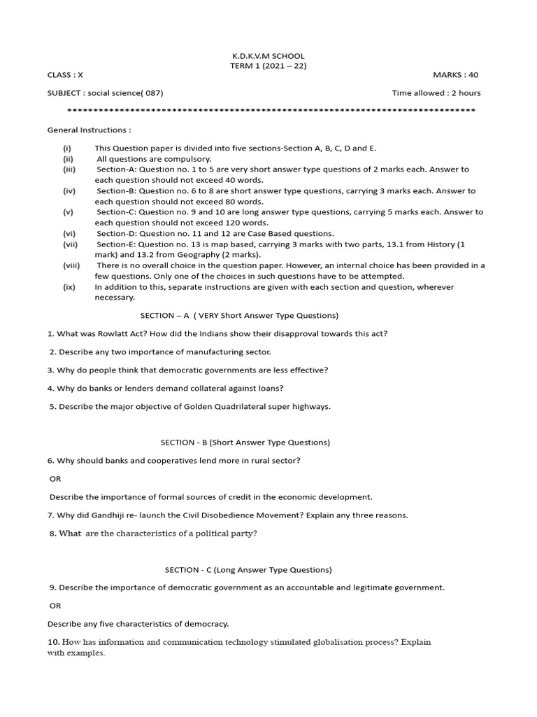 10 So. Science SQP 9.docx | PDF | Economies