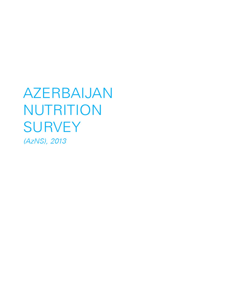 UNICEF Azerbaijan AzNS 2013 | PDF | Anemia | Salt