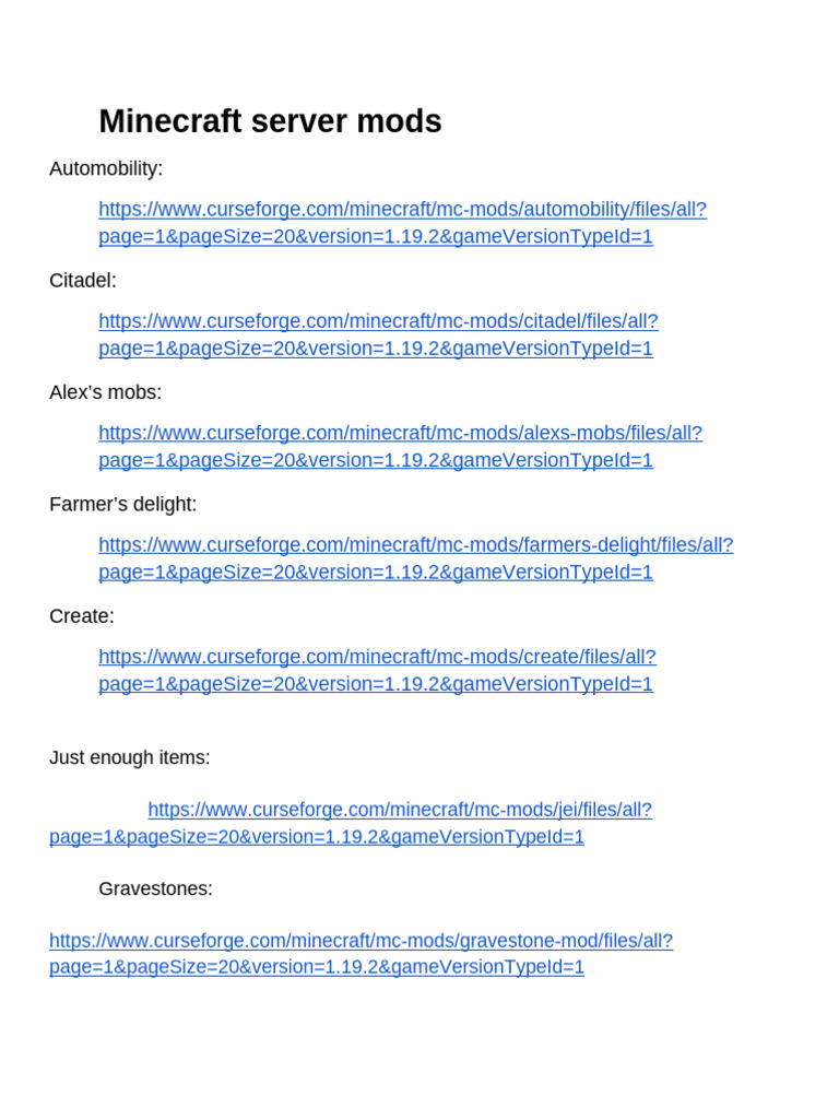 Minecraft Server Mods | PDF