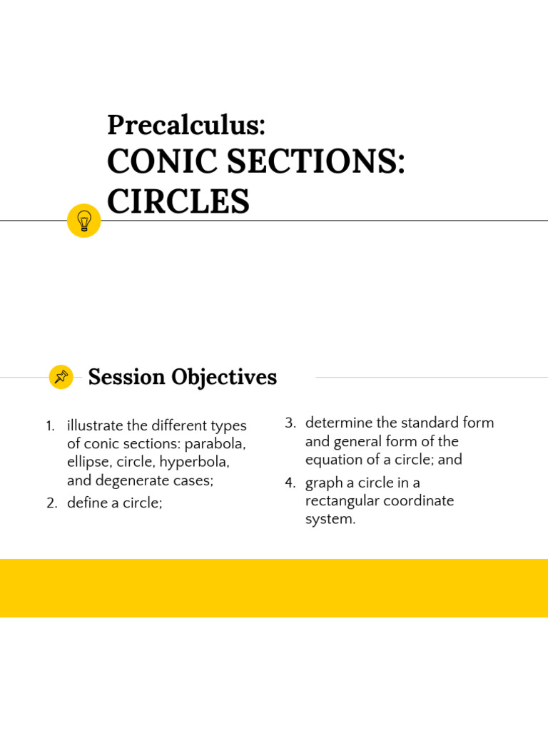 Introduction To Conic Sections and Circles - For Students | PDF ...