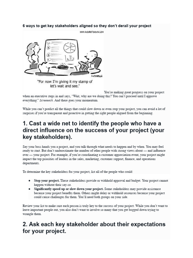 6 ways to get key stakeholders aligned.docx | PDF