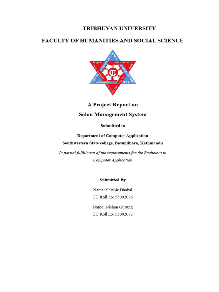 Salon Management System Report | PDF | Databases | Login