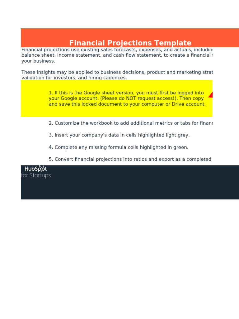 Startup Financial Projections Template | PDF | Equity (Finance) | Revenue