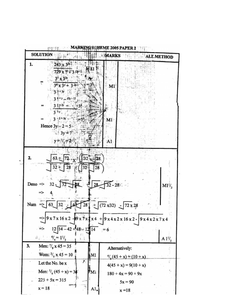 2005 Kcse Mathematics Paper 2 Answers 1 | PDF
