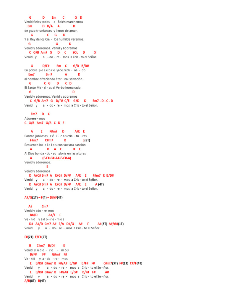 Venid Fieles Todos PDF | PDF