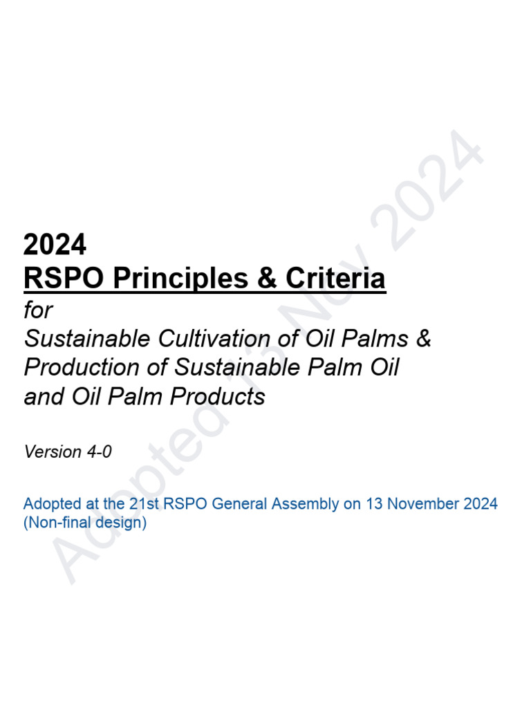 RSPO PNC 2024 | PDF | Subject (Grammar) | Biofuel