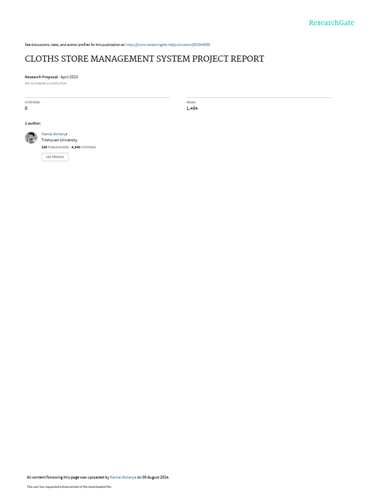 Cloth Store Management System Report | PDF | Conceptual Model | Use Case