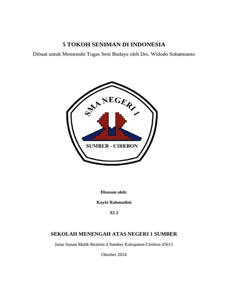 5 TOKOH SENIMAN DI INDONESIA NOVA Salinan (1) Salinan | PDF