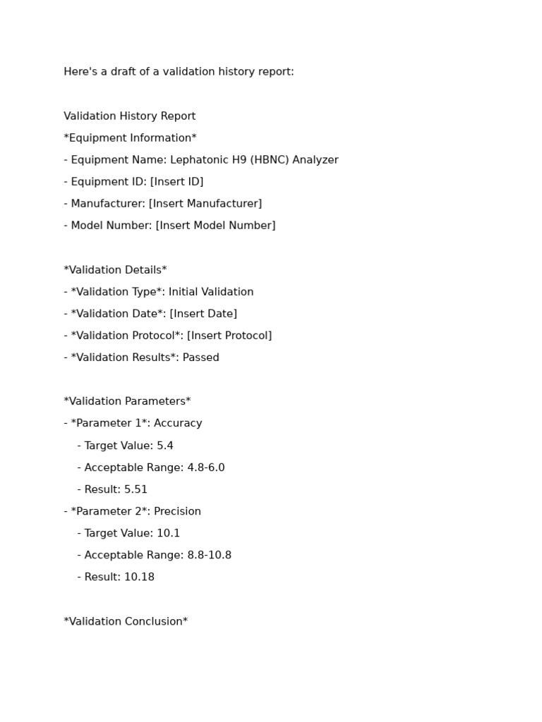 Validation Report Hba1c h9 | PDF