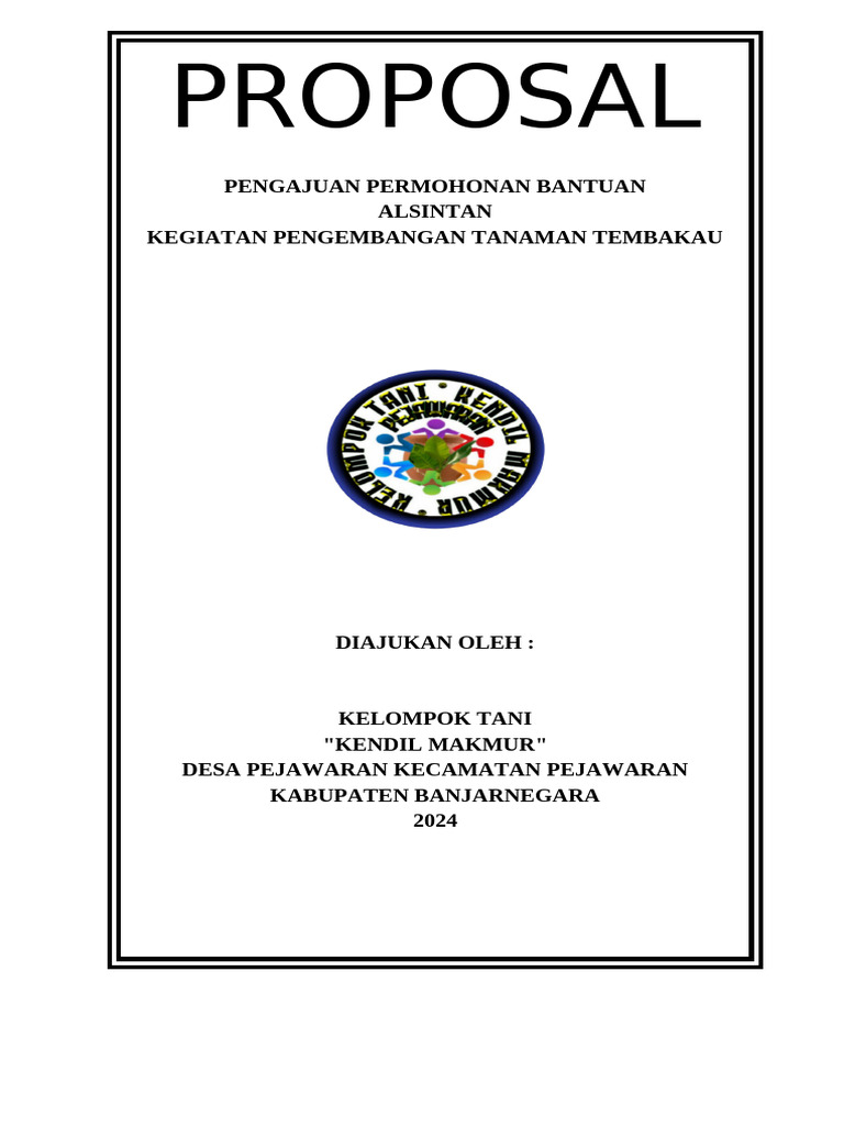 PROPOSAL DBHCHT KT Kendil Makmur DBHCHT | PDF