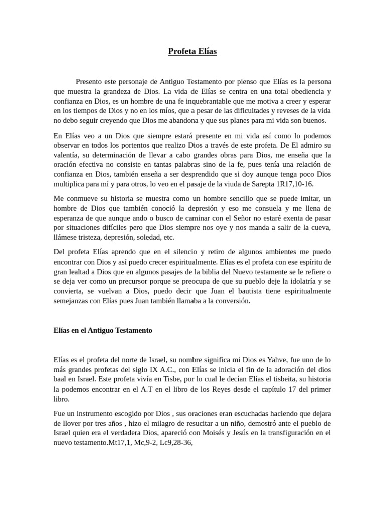 Profeta Elias | PDF | Elijah | Creencia religiosa y doctrina