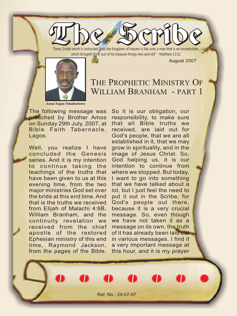 The Prophetic Ministry of William Branham PT1 | PDF | Elijah | Jesus