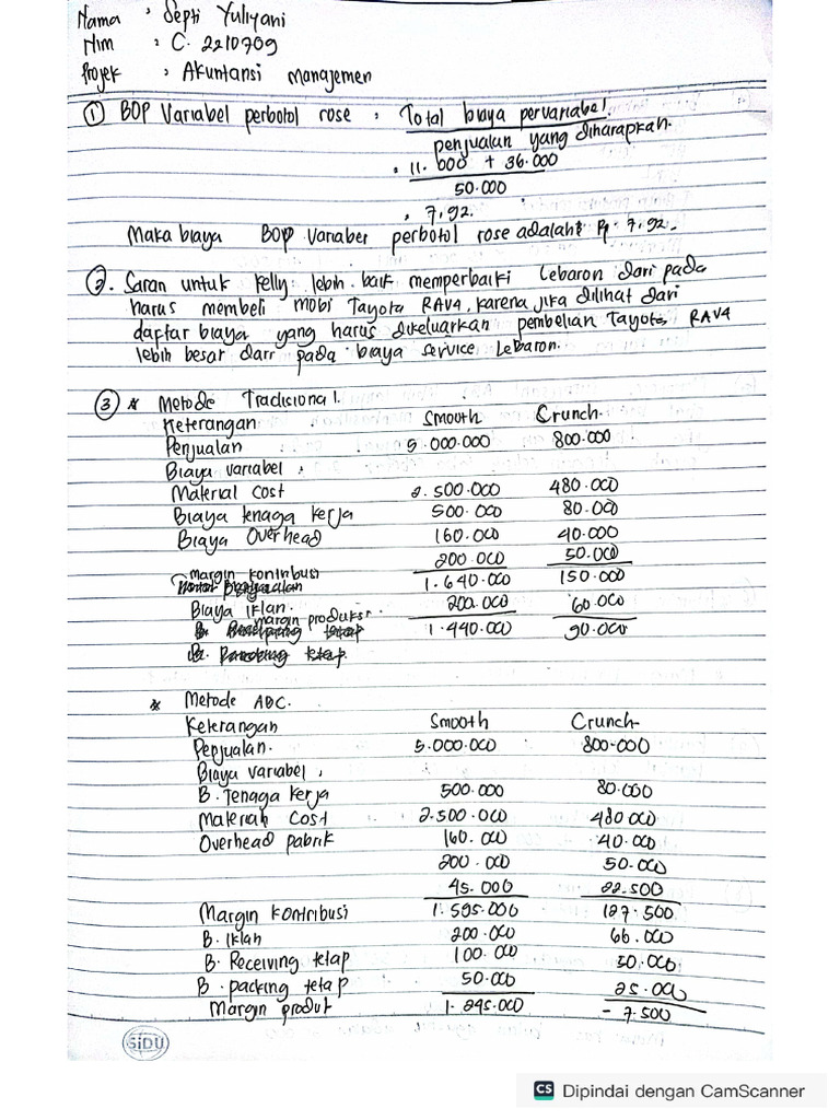 Projek Akuntansi Manajemen | PDF