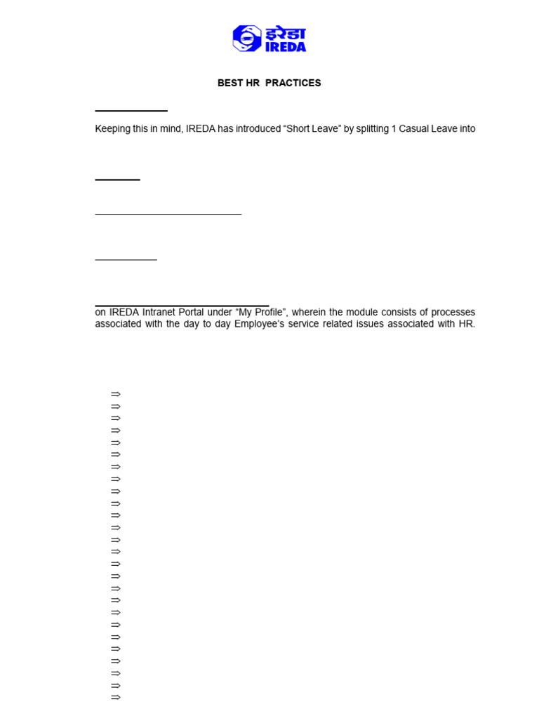538 - IREDA Best HR Practices | PDF