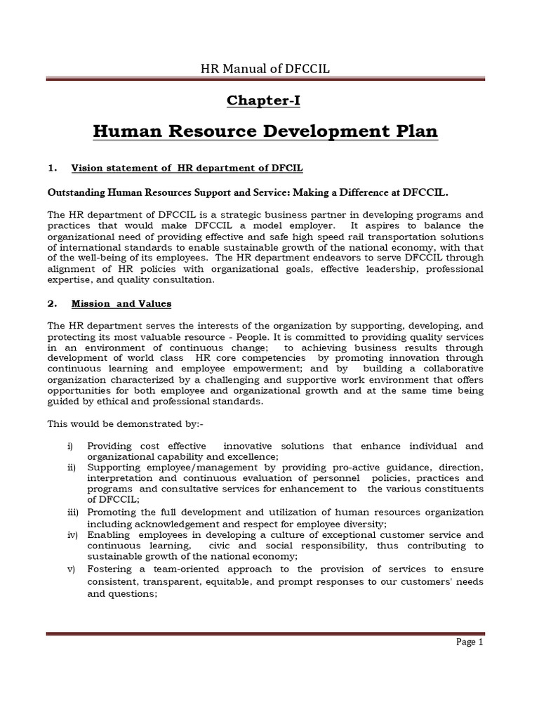 DFCCIL HR Manual Overview | PDF | Employment | Human Resources