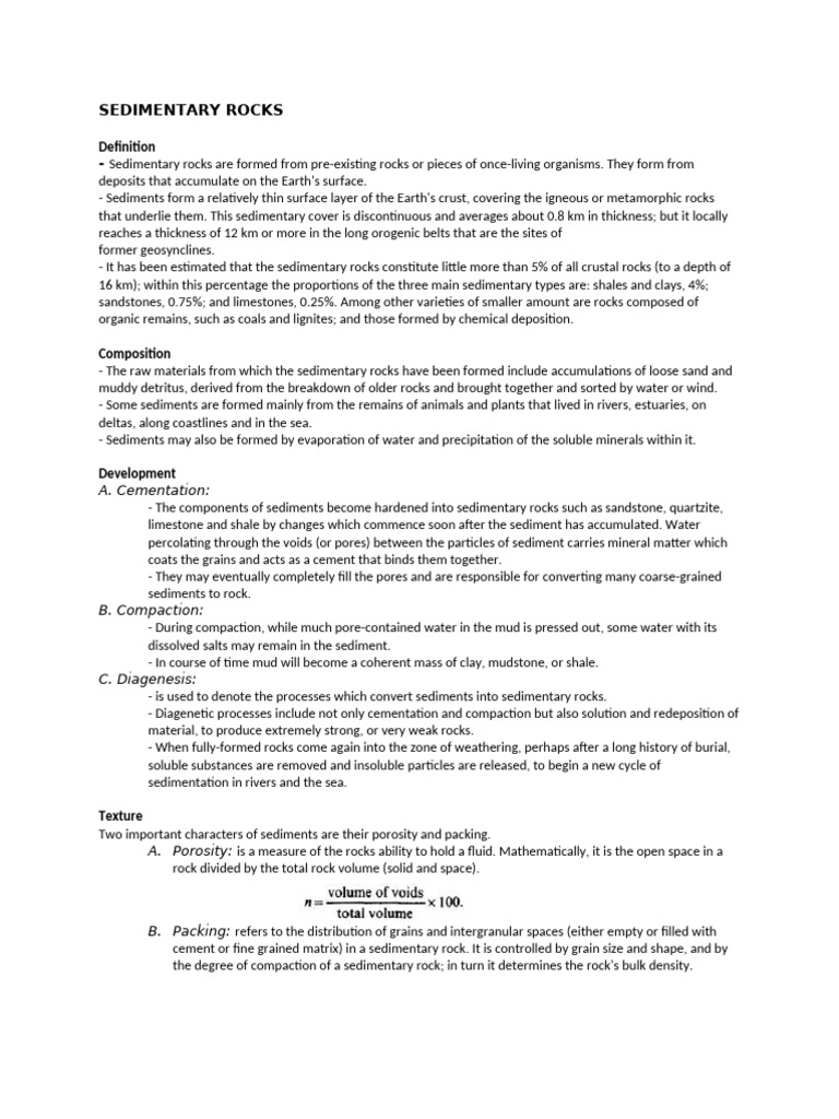 SEDIMENTARY ROCKS | PDF | Sedimentary Rock | Rock (Geology)