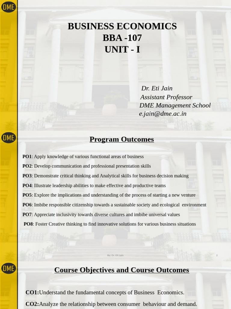 1.1 Introduction to Business Economics and Fundamental concepts | PDF ...