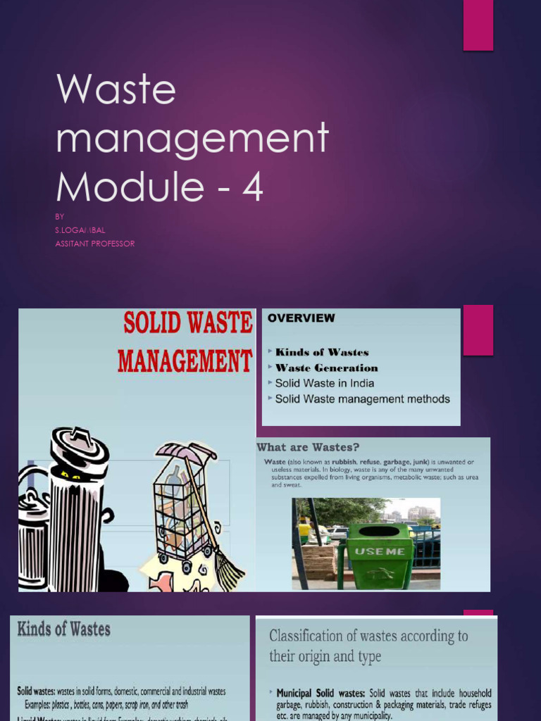 Module- 4.1 solid waste management | PDF | Waste | Waste Management