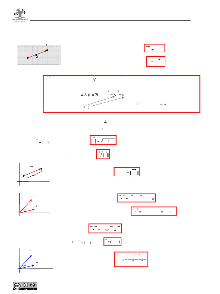 2 Formulas Vectores 1 Bach | PDF | Vector Euclidiano | Geometría euclidiana