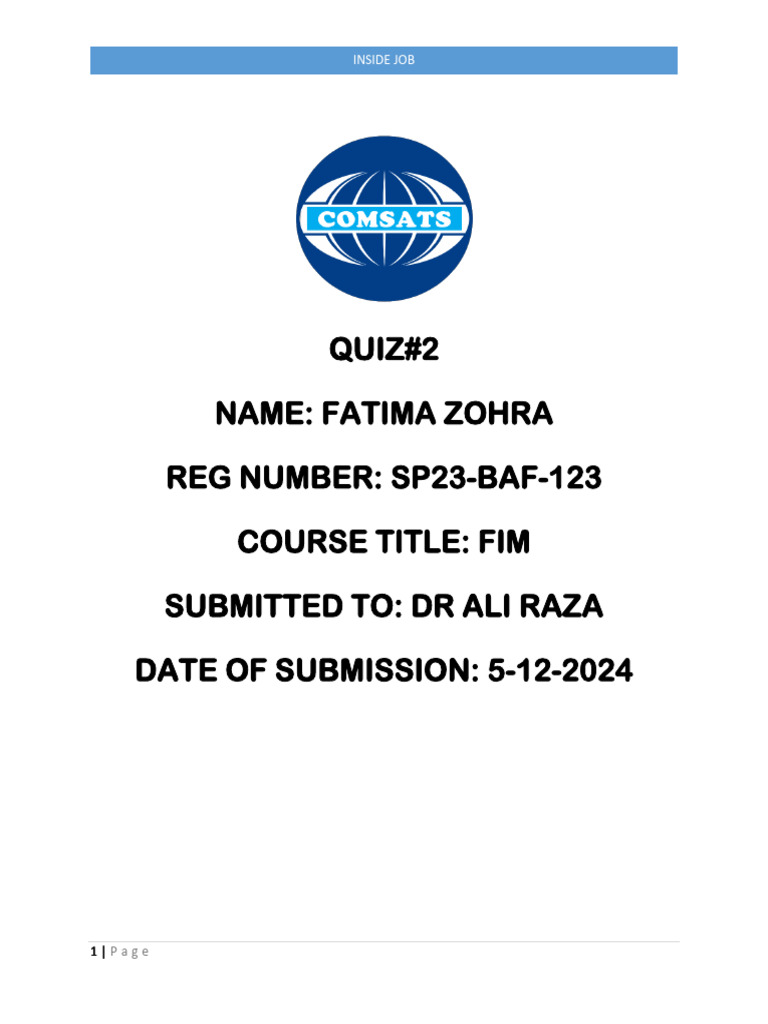 Ciit - Sp23-Baf-123 - Isb@ Summary | PDF | Great Recession | Economies